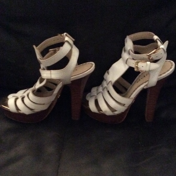 bebe | Shoes | Bebe White Platform High Heels | Poshmark